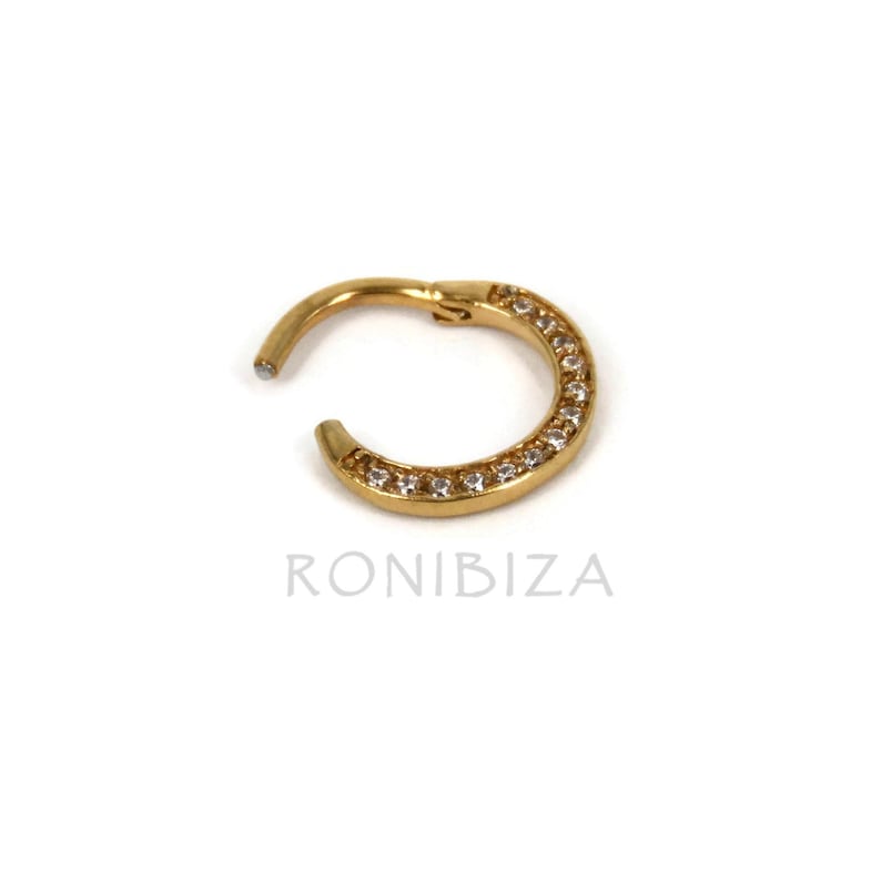 18G Gold Plated Septum Ring, Tribal Clicker, Small Septum Jewelry - Etsy