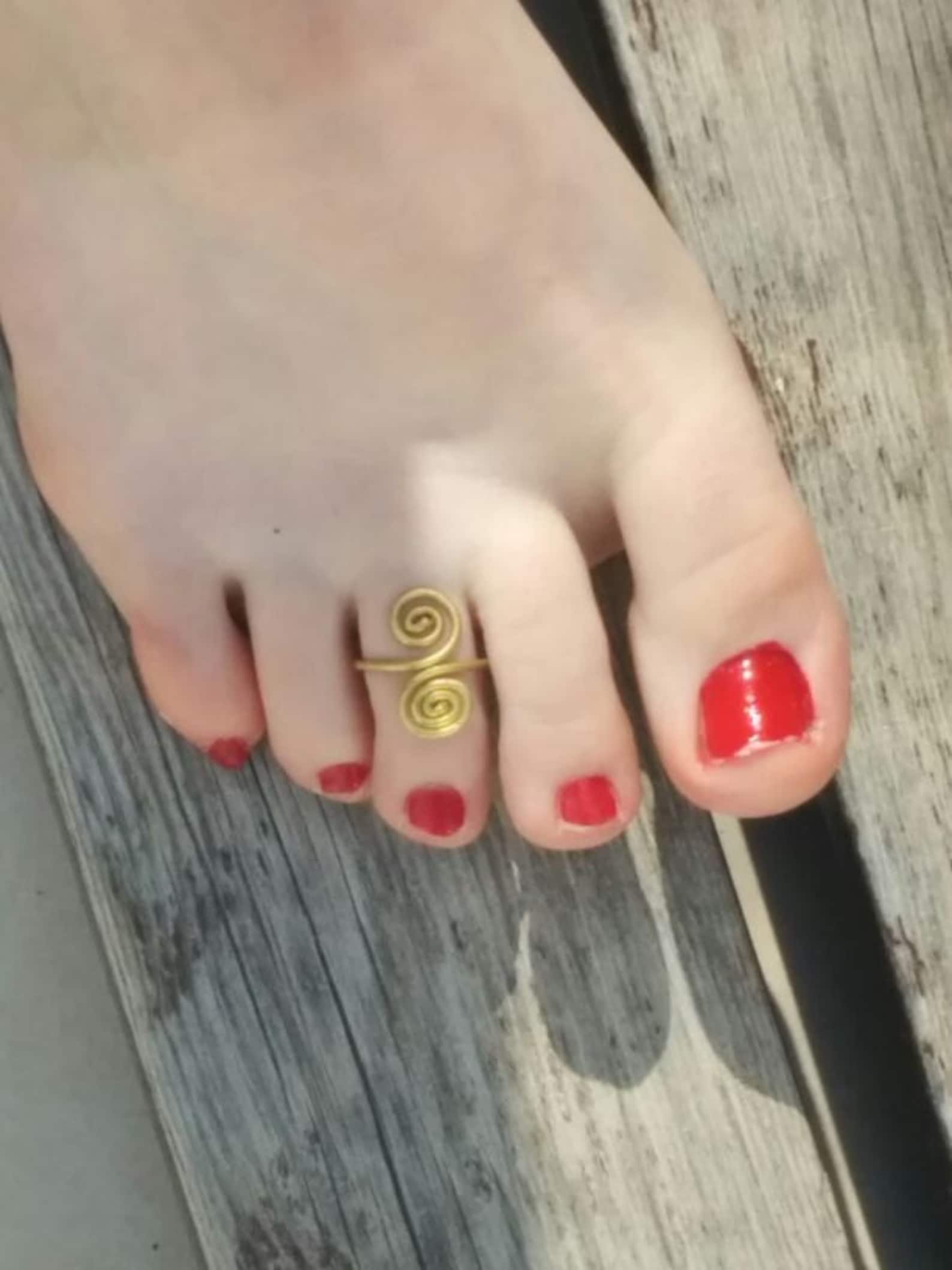 Toe Ring Brass Toe Ring Adjusable Toe Ring Foot | Etsy