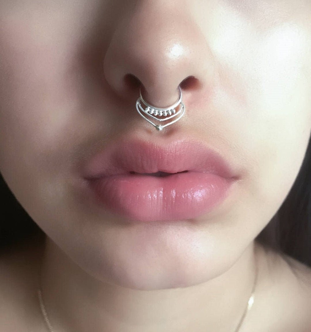 Fake Septum Ring, Faux Septum Jewelry, Fake Septum Piercing, Faux Nose Jewellery, Fake Nose ...