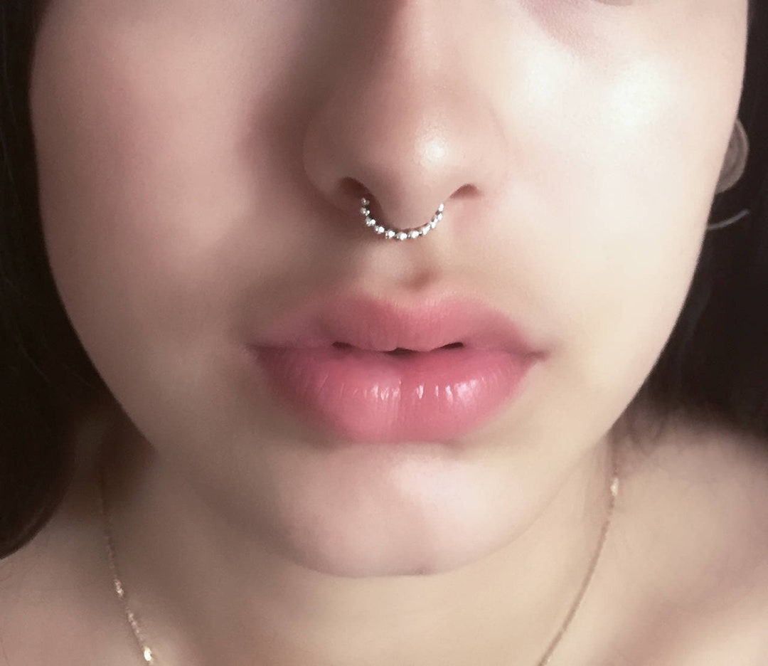 Dainty Septum Piercing Silver Septum Ring Small Septum - Etsy