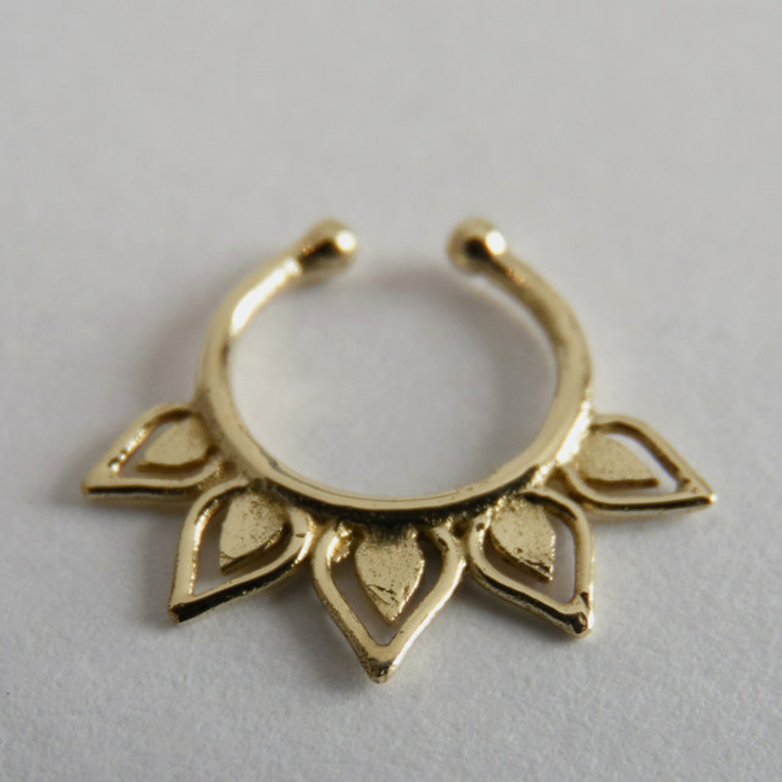 Fake Septum Ring - Faux Septum Ring - Fake Piercing - Clip on Piercing ...
