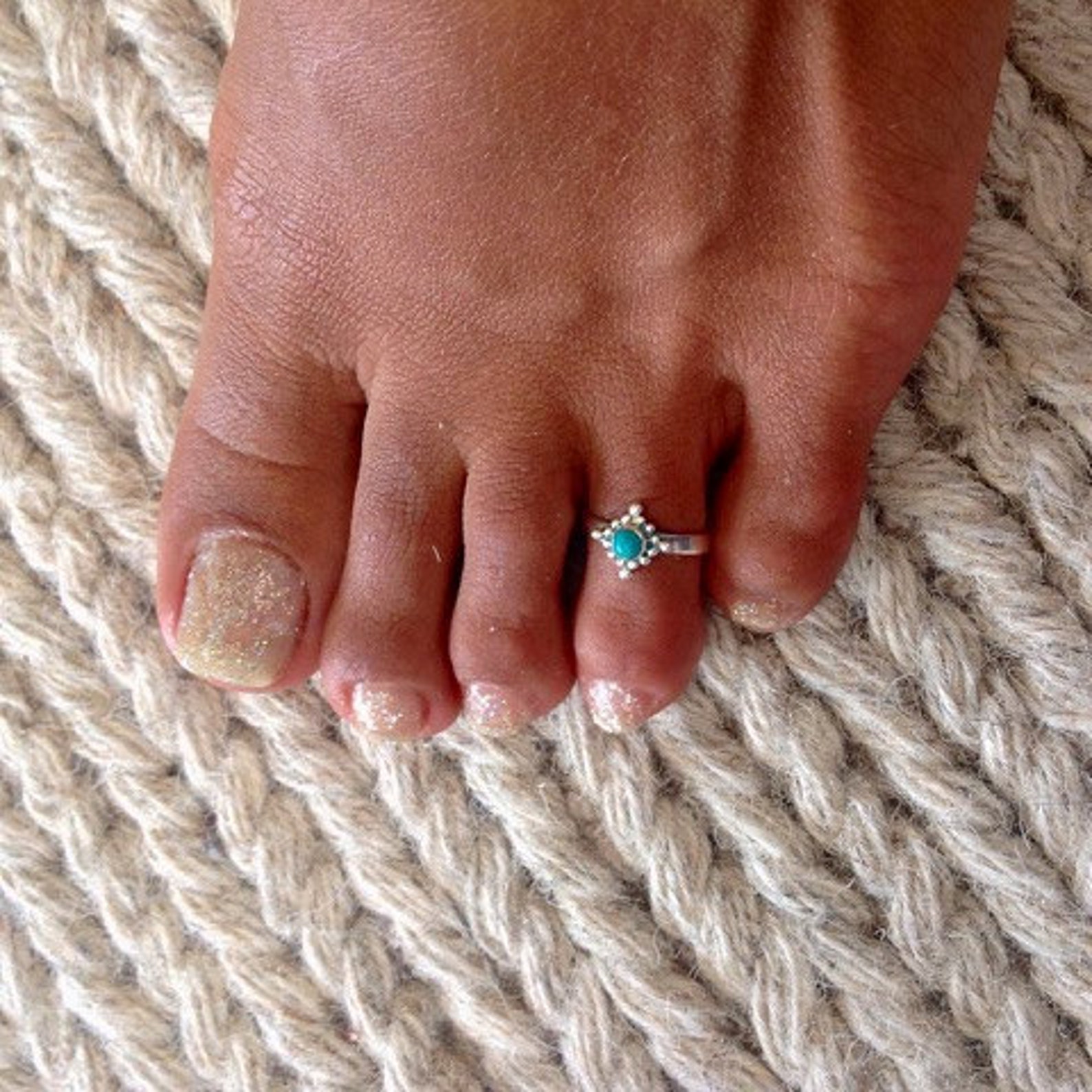 Toe Ring Silver Toe Ring Adjusable Toe Ring Foot Accessories Foot Ring ...