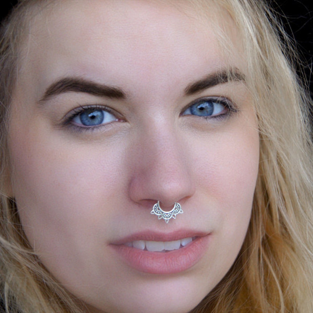 Fake Septum Ring - Faux Septum Ring - Fake Piercing - Clip on Piercing ...