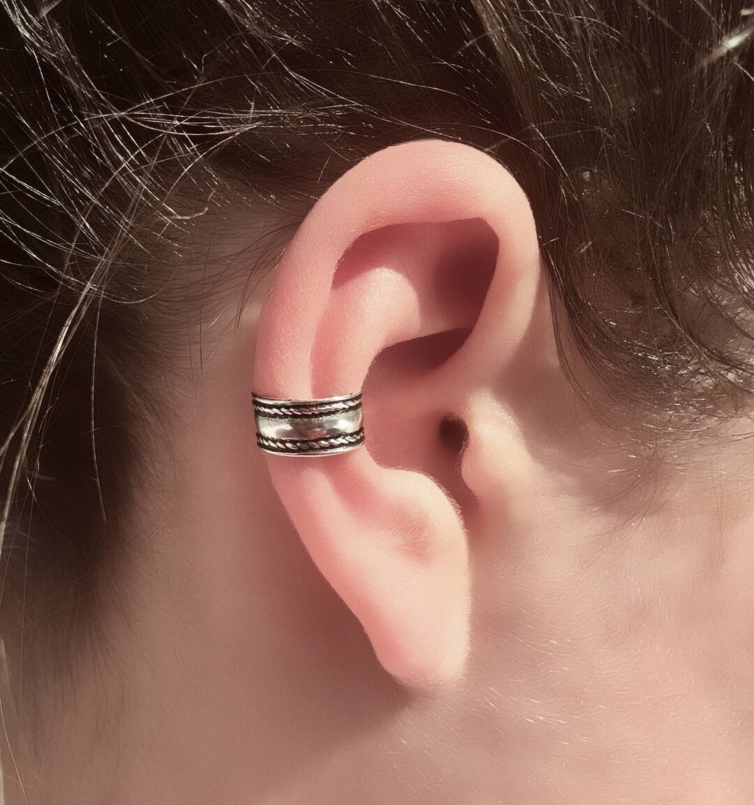 Silver Ear Cuff - Ear Wrap - Fake Ear Cuff - Earcuff Jewelry - Cuff ...