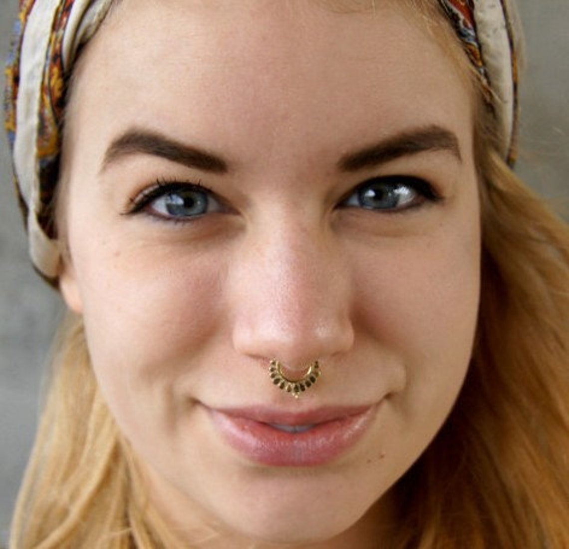 Fake Tribal Snug Septum Ring Brass Faux Septum Jewelry - Etsy
