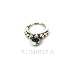 Gold Plated Balls Septum Ring, Turquoise Tribal Indian Septum Ring ...