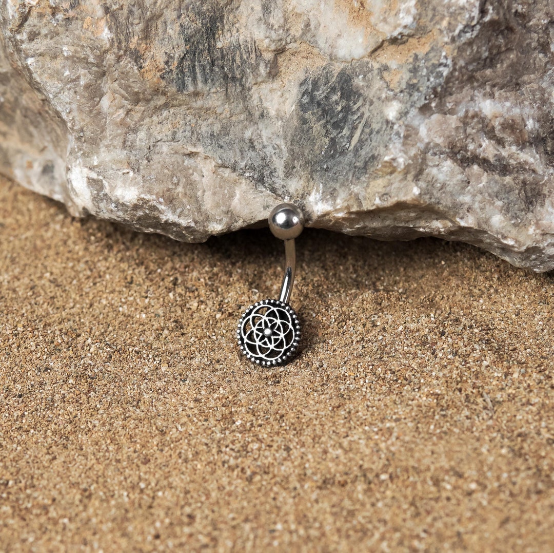 Surgical Steel Belly Button Ring – Sterling Silver Tribal Navel Jewelry ...