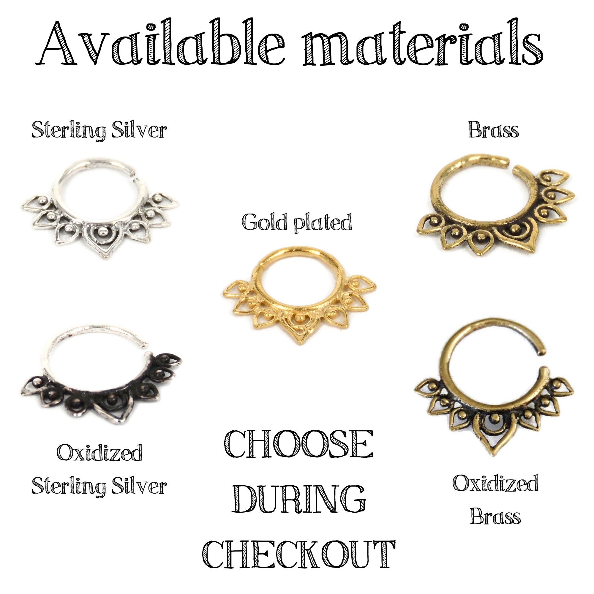 Sterling Silver Lotus Septum Ring Flower Septum Piercing - Etsy