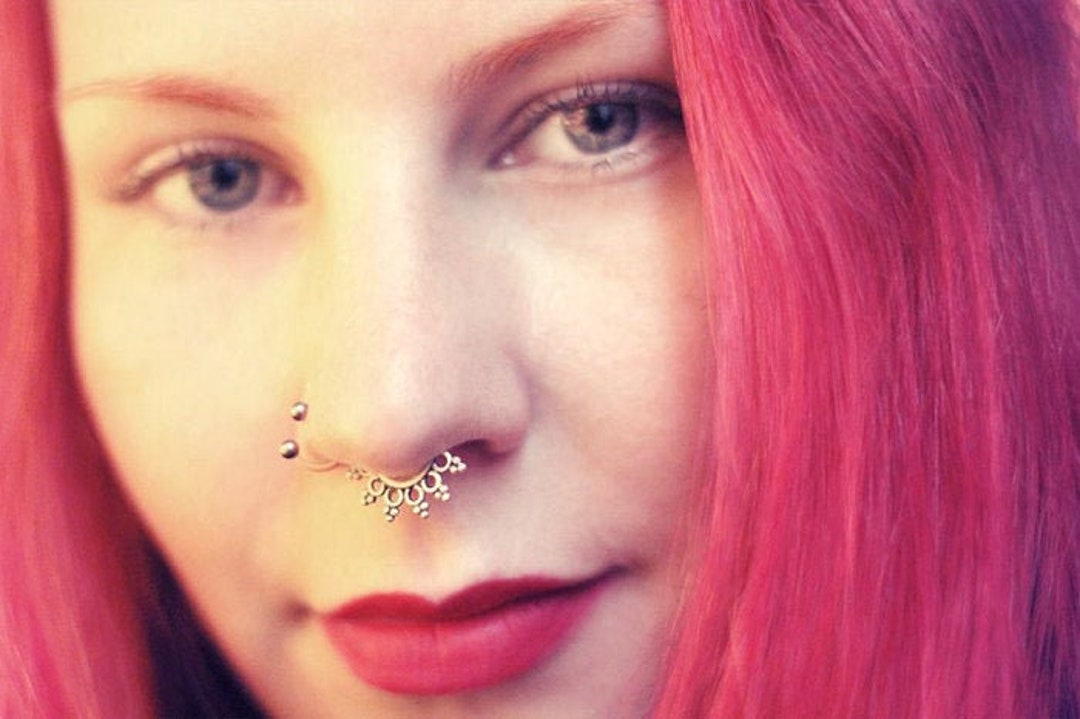 Fake Septum Ring - Faux Septum Ring - Fake Piercing - Clip on Piercing ...
