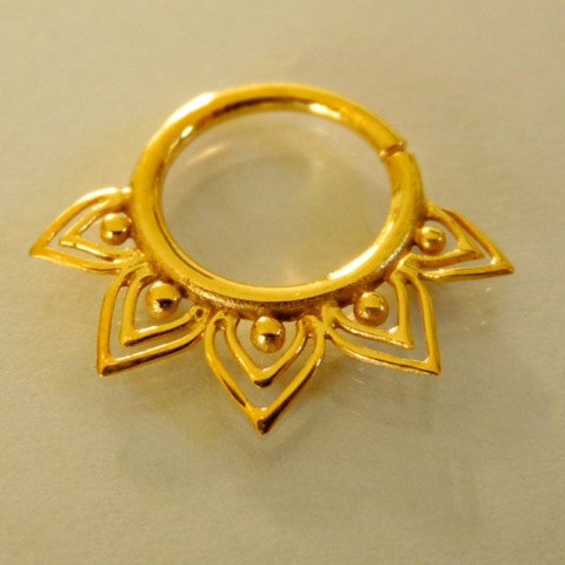 Tribal Flower Septum Ring 16 Gauge Septum Piercing Ring - Etsy UK