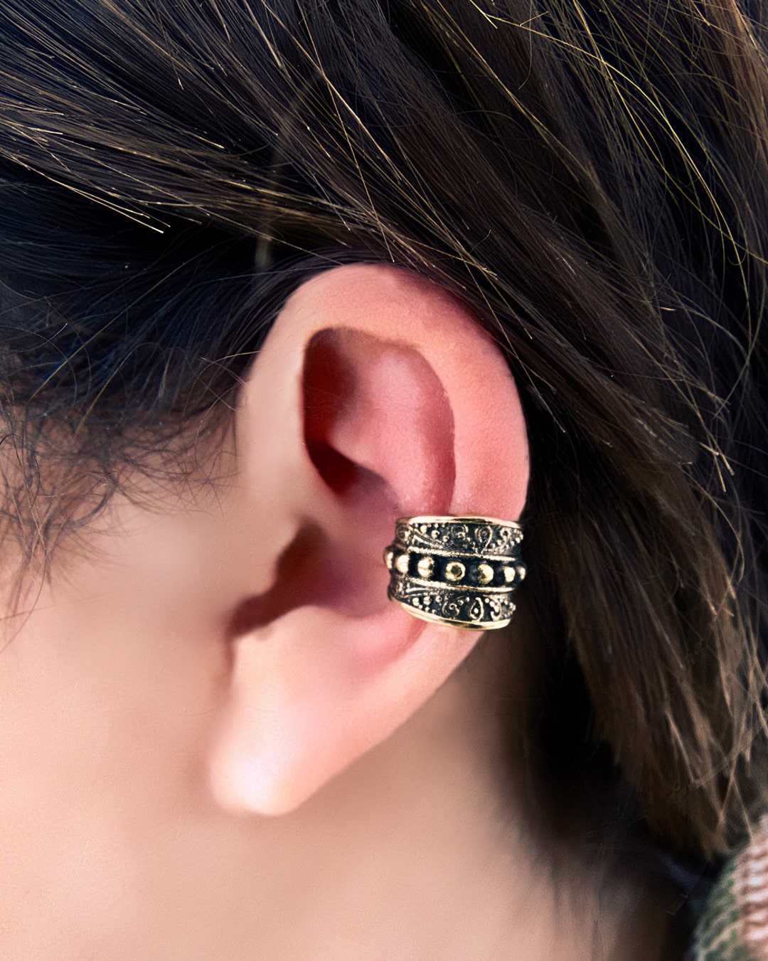 Brass Ear Cuff - Ear Wrap - Fake Ear Cuff - Earcuff Jewelry - Cuff ...