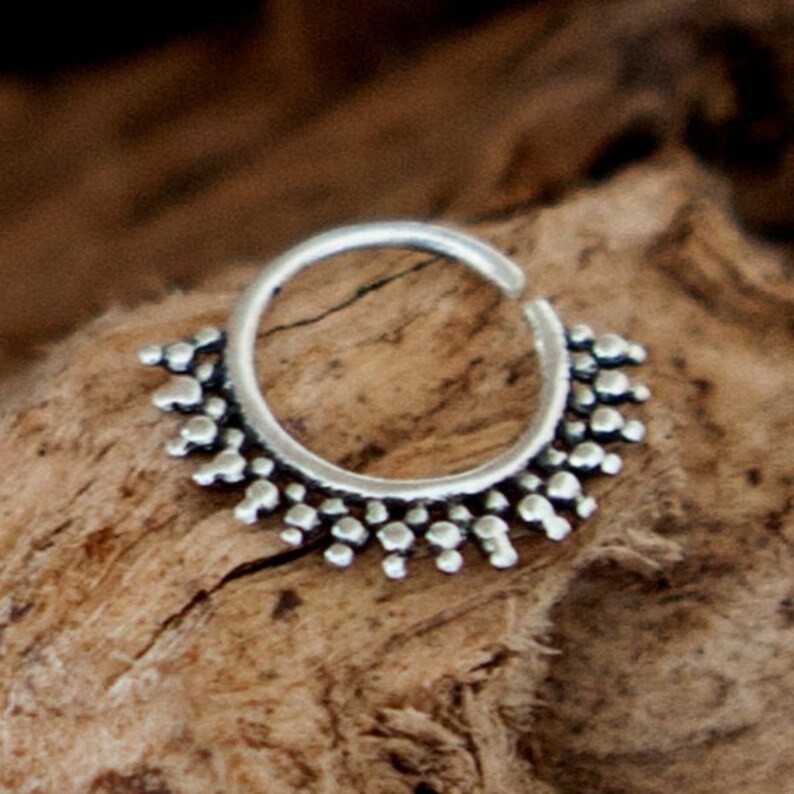 20G Septum Ring Sterling Silver Septum Ring Tribal Septum - Etsy