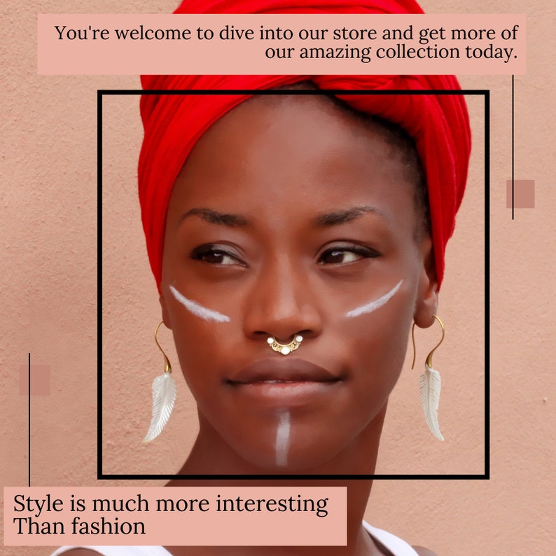 Sterling Silver Sun Septum Ring Tribal Septum Piercing - Etsy