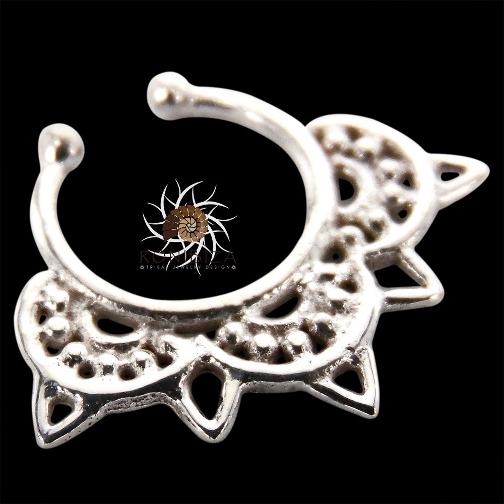 Fake Septum Ring Faux Septum Ring Fake Piercing Clip on | Etsy