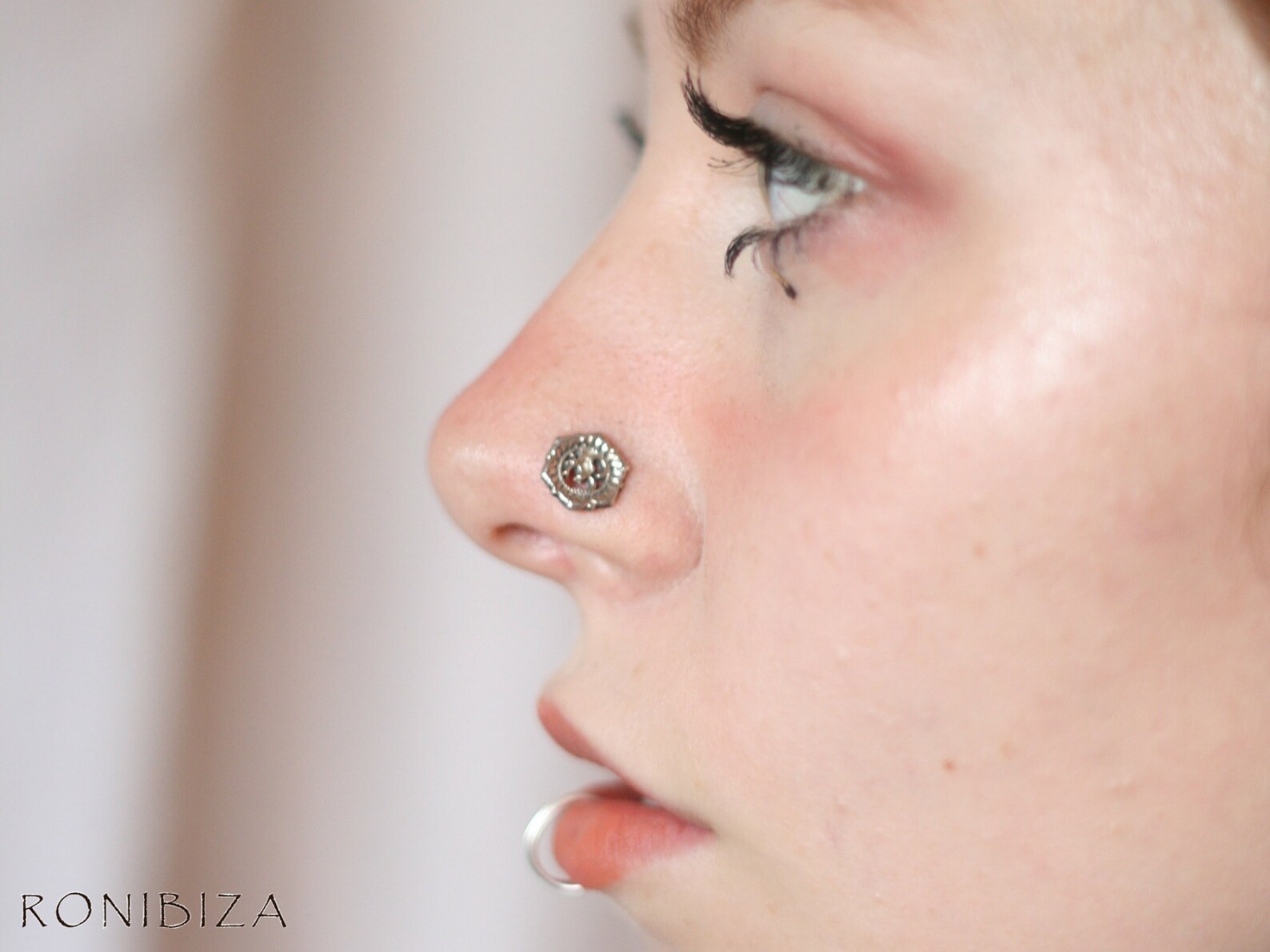 Ohm Nose Stud, Sterling Silver Nose Stud, Indian Nose Piercing, Tribal ...