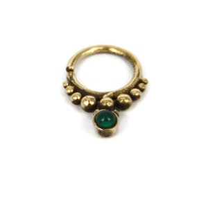 Gold Plated Balls Septum Ring, Turquoise Tribal Indian Septum Ring ...