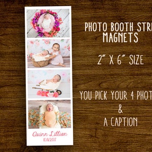 Photo Booth Strip Magnet, 2" X 6" Size, Custom Photo Magnet, Baby ...