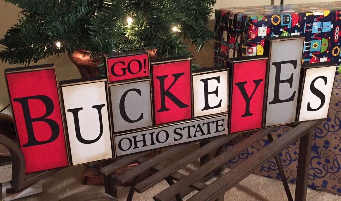 Ohio State Buckeyes Sign Buckeyes Word Blocks The Ohio State | Etsy