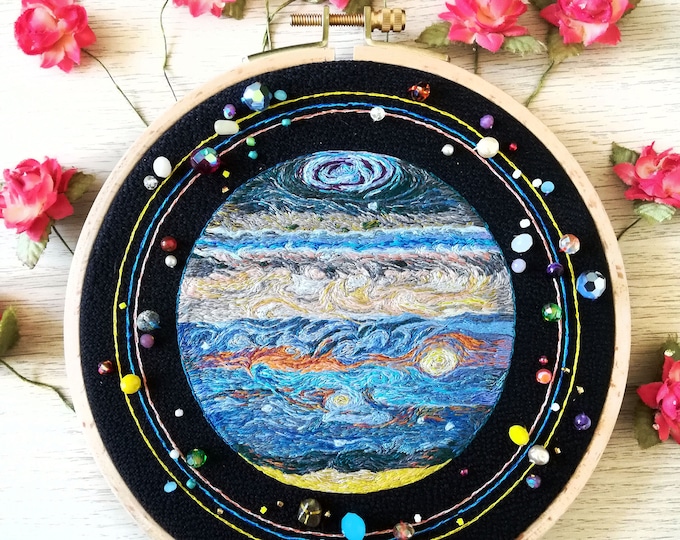 Jupiter Planet, Hand Embroidery - Etsy