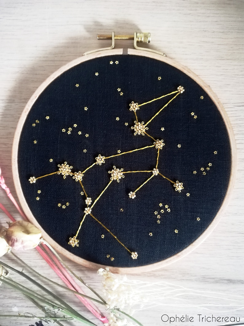 Canis Major, Hand Embroidery, Constellation Artwork - Etsy