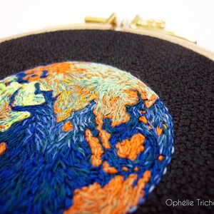 Earth Planet, Hand Embroidery - Etsy