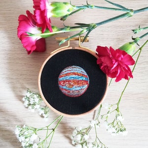 Jupiter, Hand Embroidery, Tiny Planet - Etsy