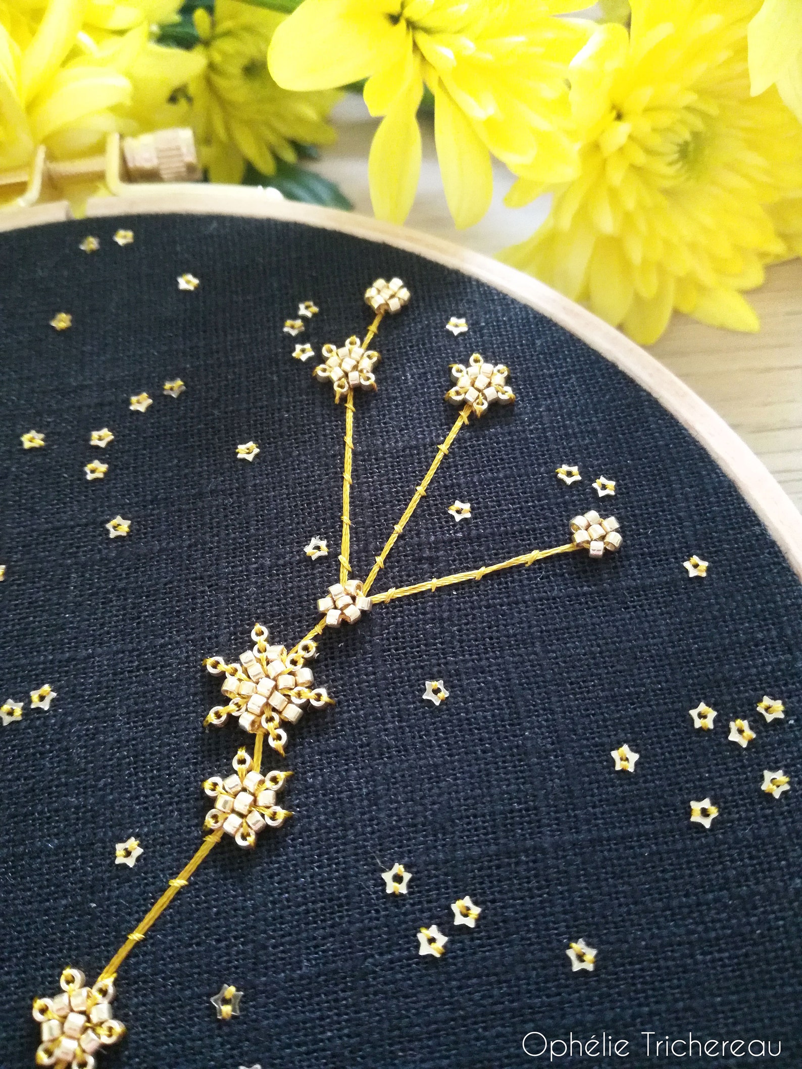 Scorpio Hand Embroidery Constellation of the Zodiac Artwork | Etsy