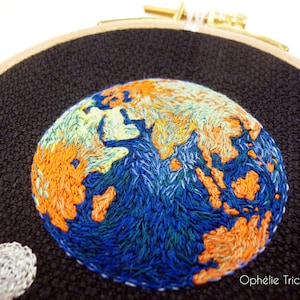 Earth Planet, Hand Embroidery - Etsy