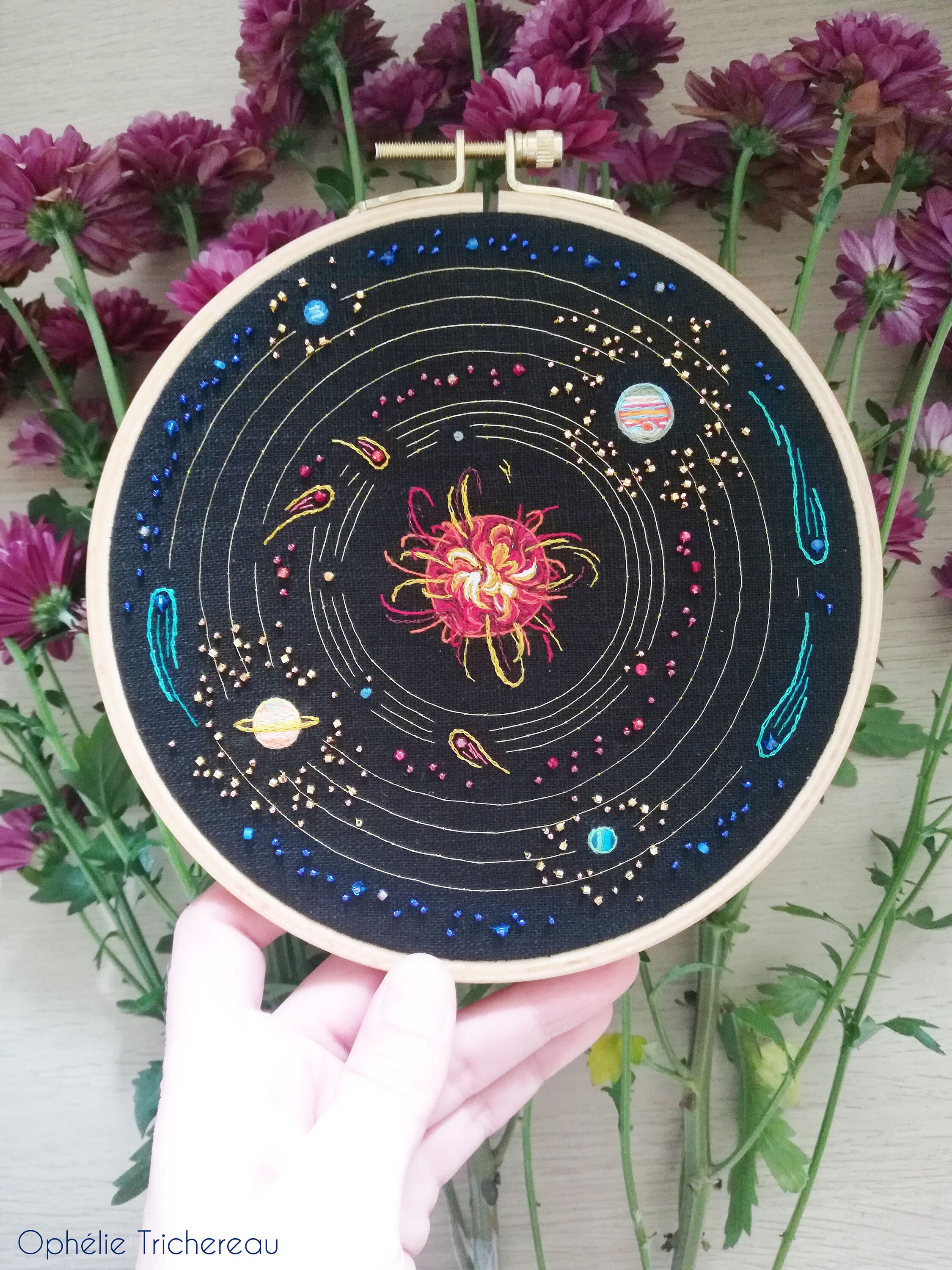 Solar System Hand Embroidery // Système Solaire Broderie à - Etsy UK