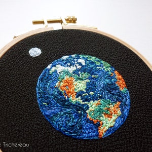 Blue Planet, Earth, Hand Embroidery - Etsy