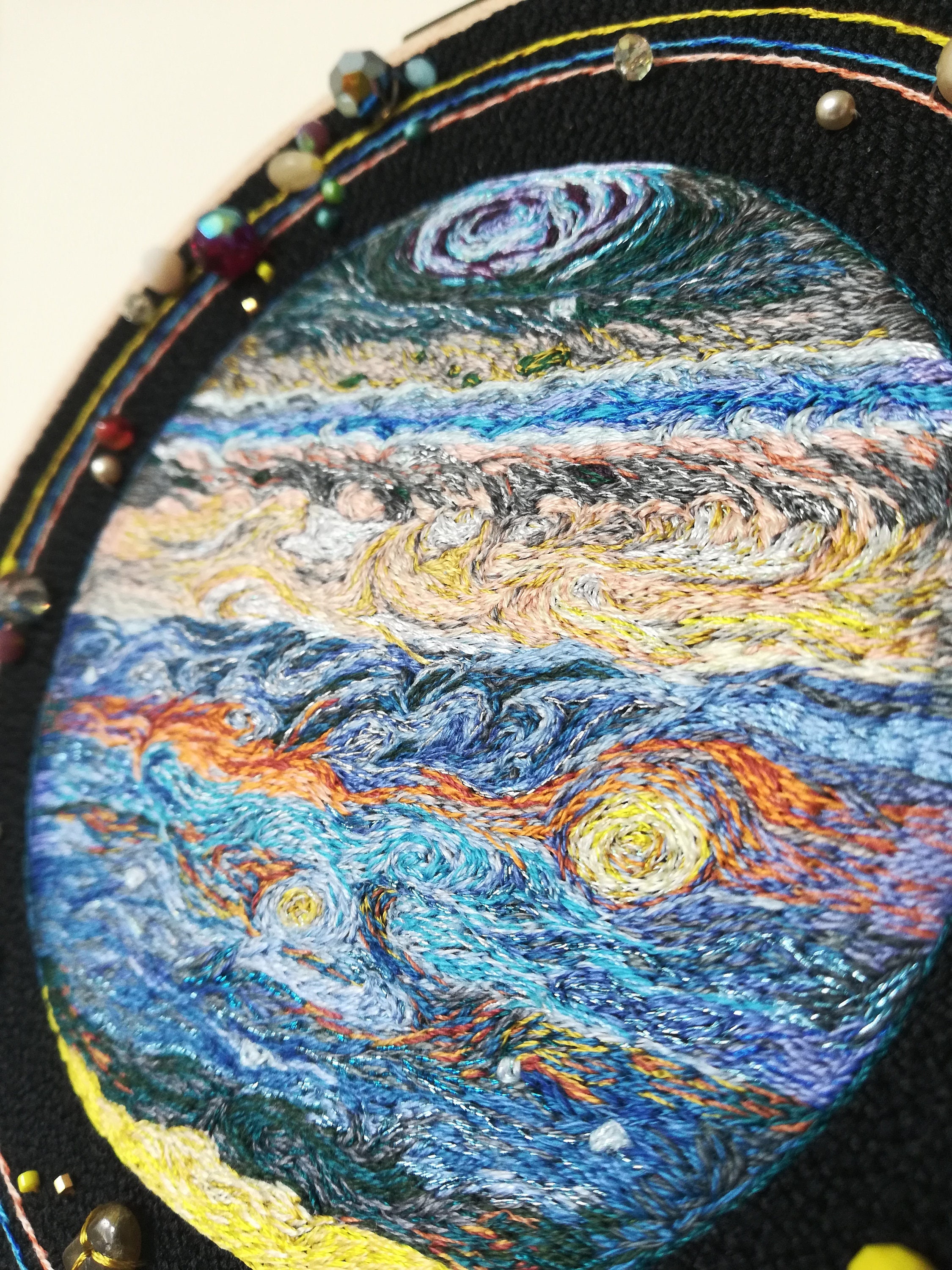 Jupiter Planet Hand Embroidery // Planet Jupiter Hand | Etsy