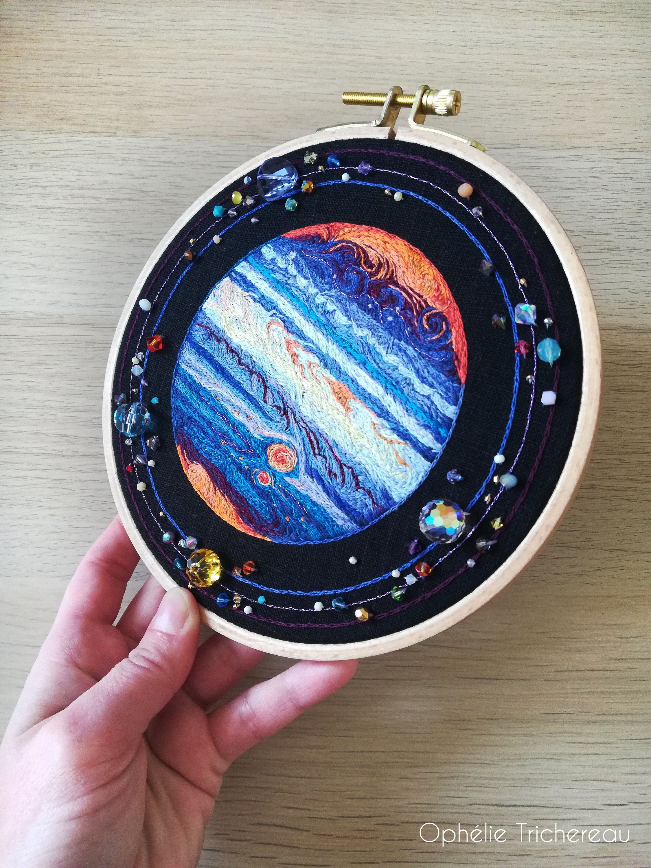 Jupiter Gaseous Planet Hand Embroidery // Jupiter Gaseous - Etsy UK