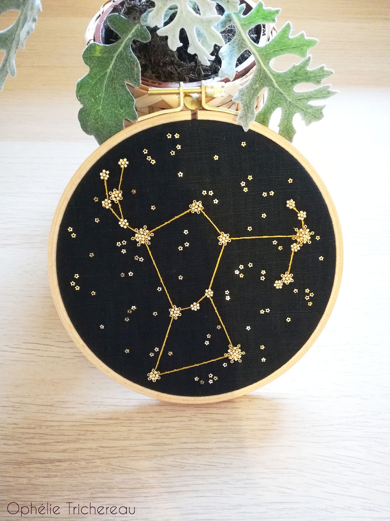 Orion, Hand Embroidery, Constellation Artwork - Etsy