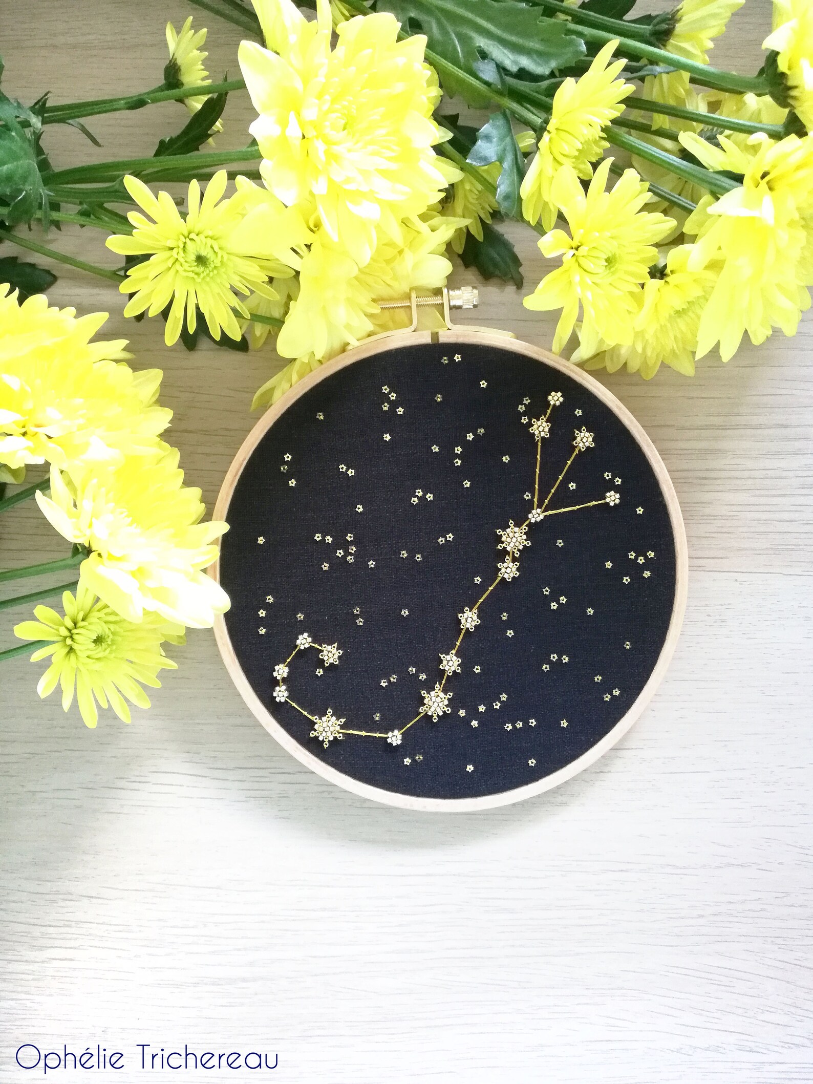 Scorpio Hand Embroidery Constellation of the Zodiac Artwork | Etsy