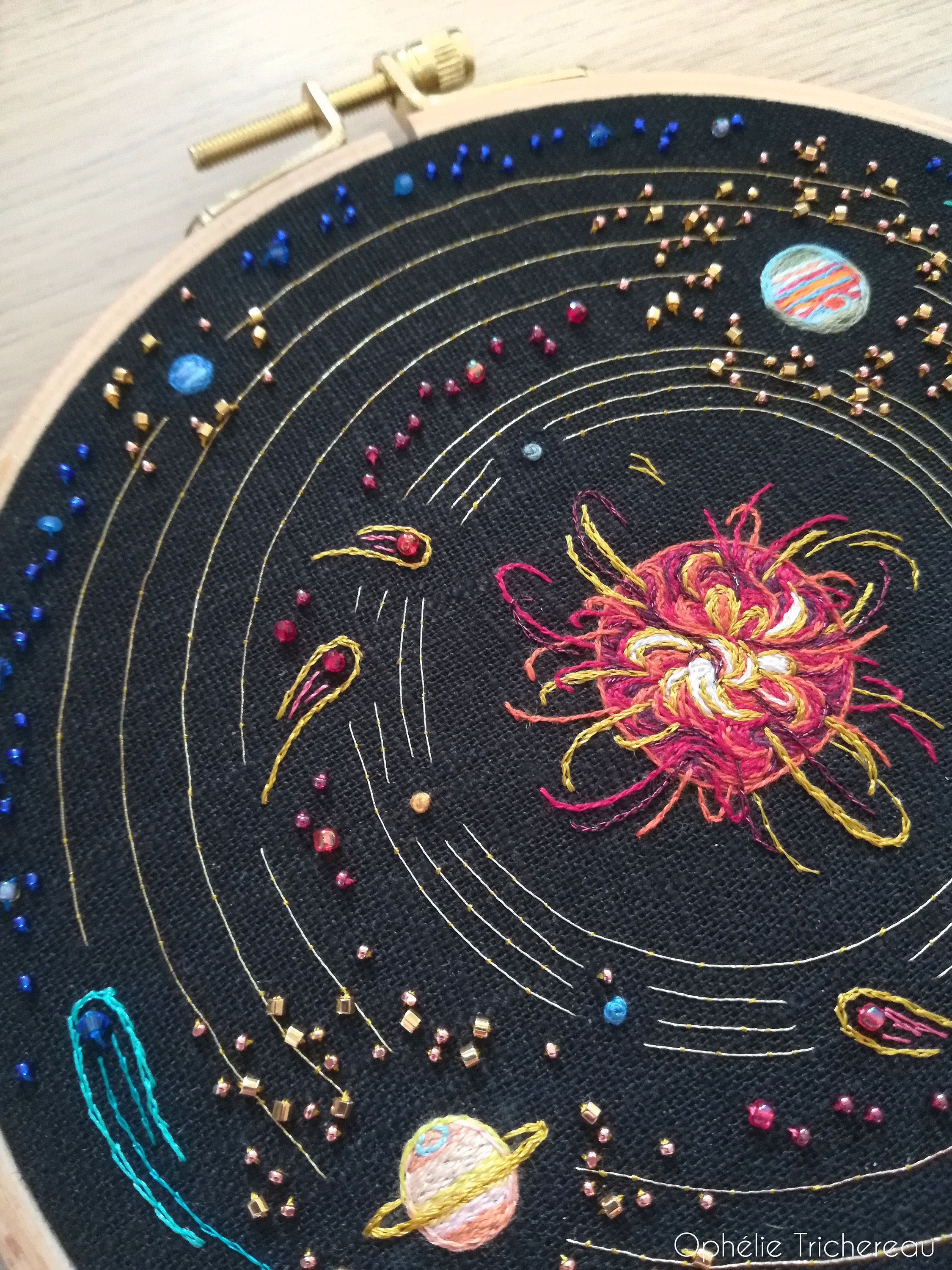 Solar System Hand Embroidery // Système Solaire Broderie à - Etsy UK