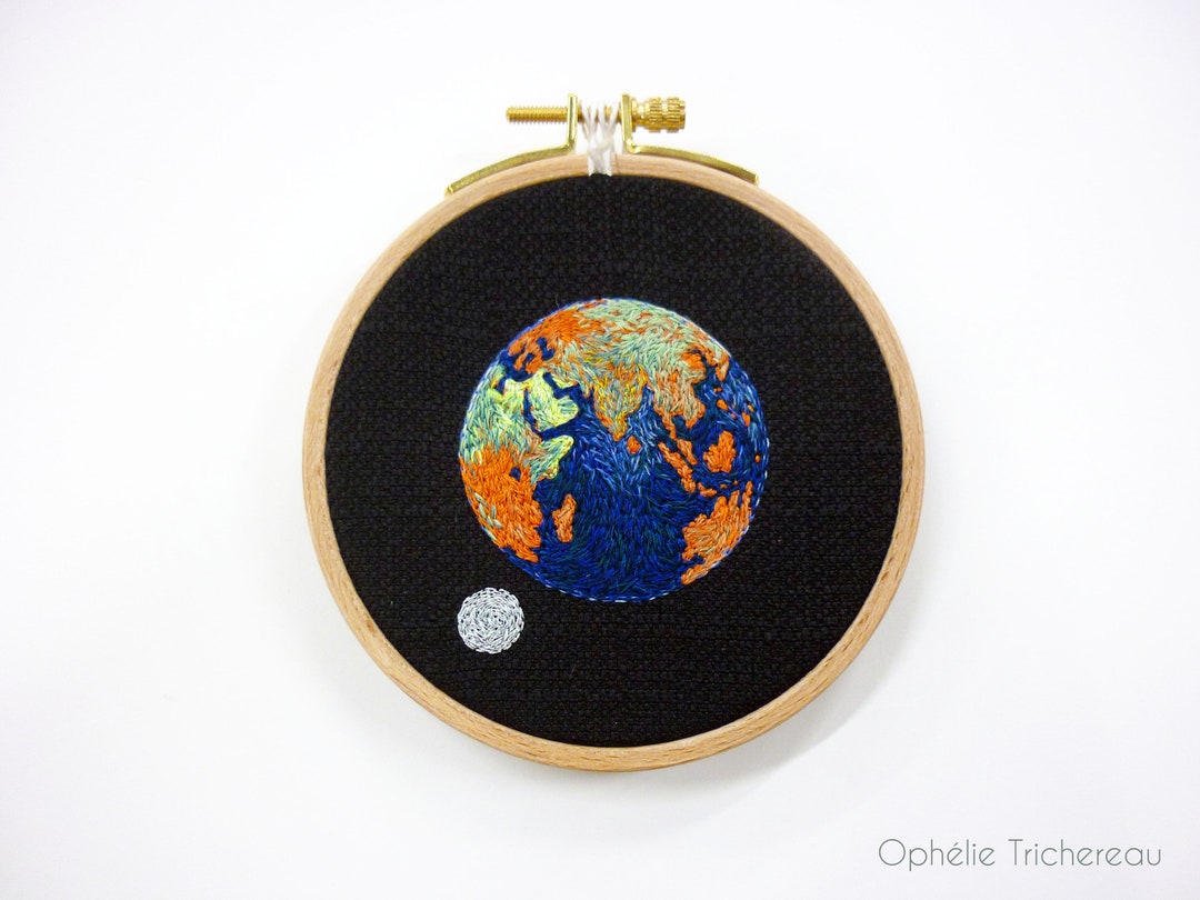 Earth Planet, Hand Embroidery - Etsy