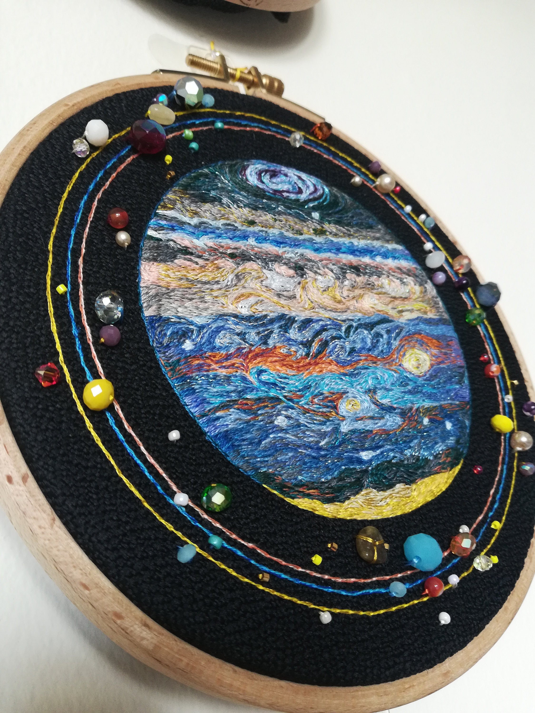 Jupiter Planet Hand Embroidery // Planet Jupiter Hand | Etsy