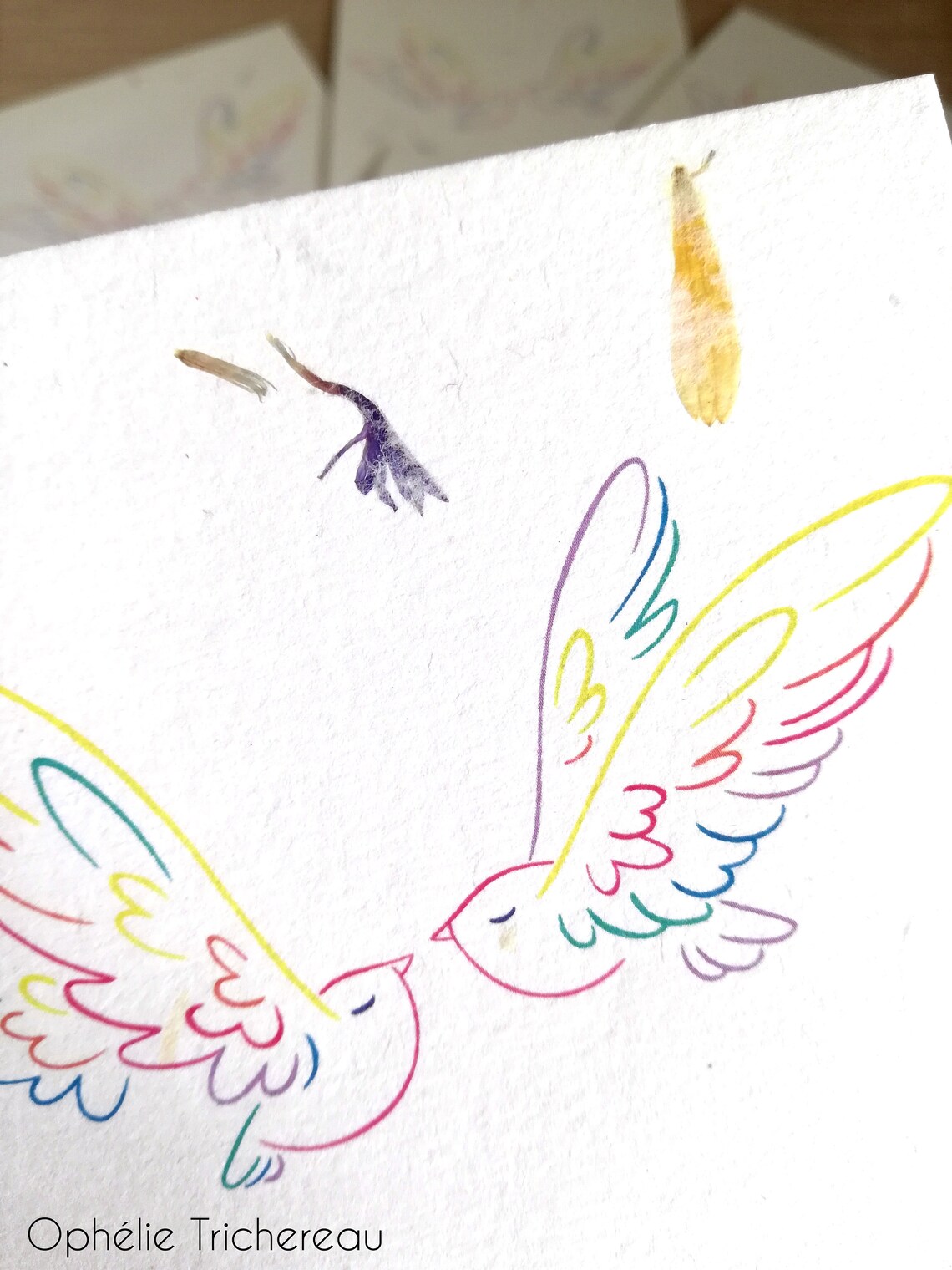 Two Birds, Post Card, Recycled Paper, Original Illustration. - Etsy