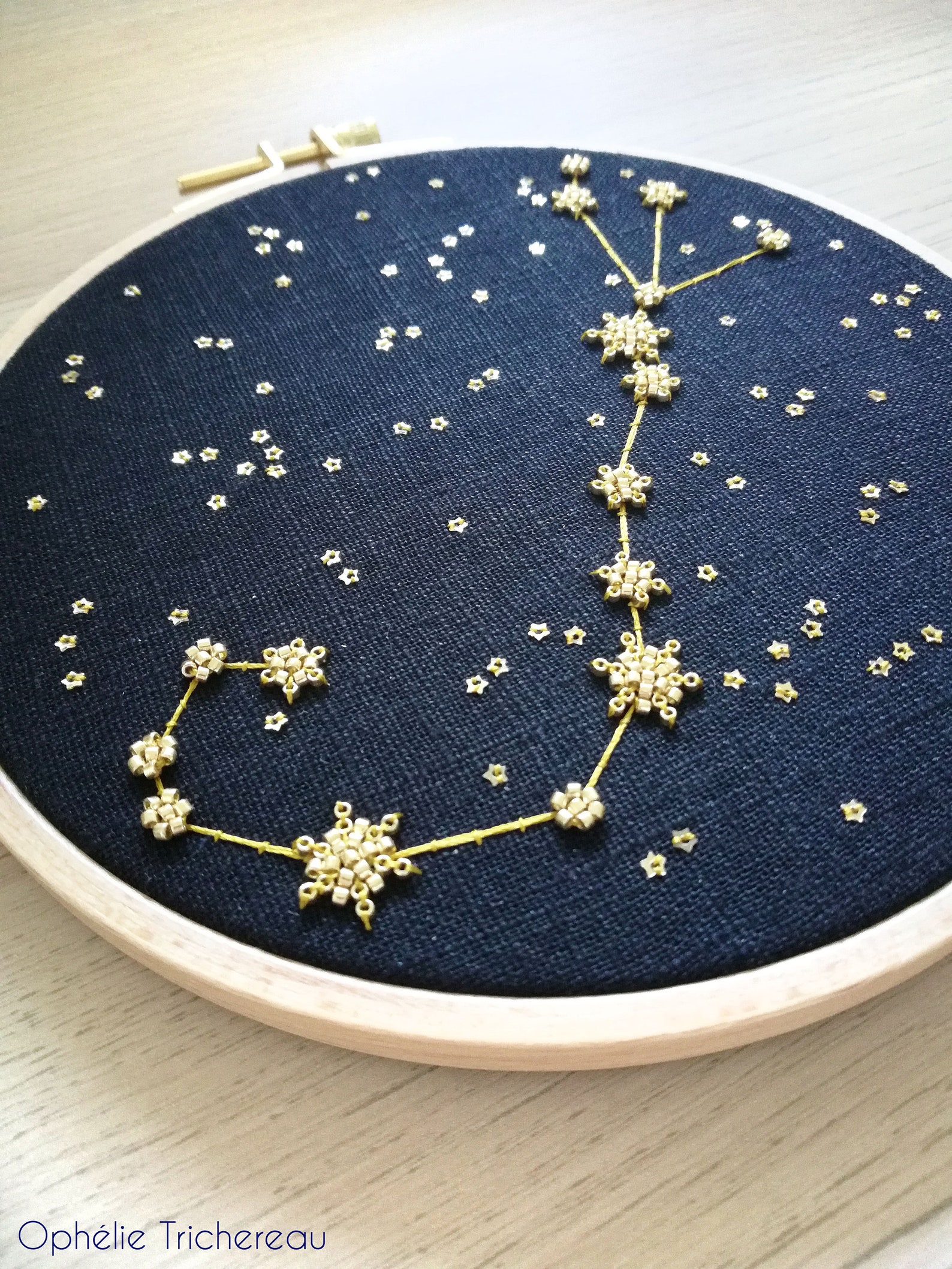 Scorpio Hand Embroidery Constellation of the Zodiac Artwork | Etsy