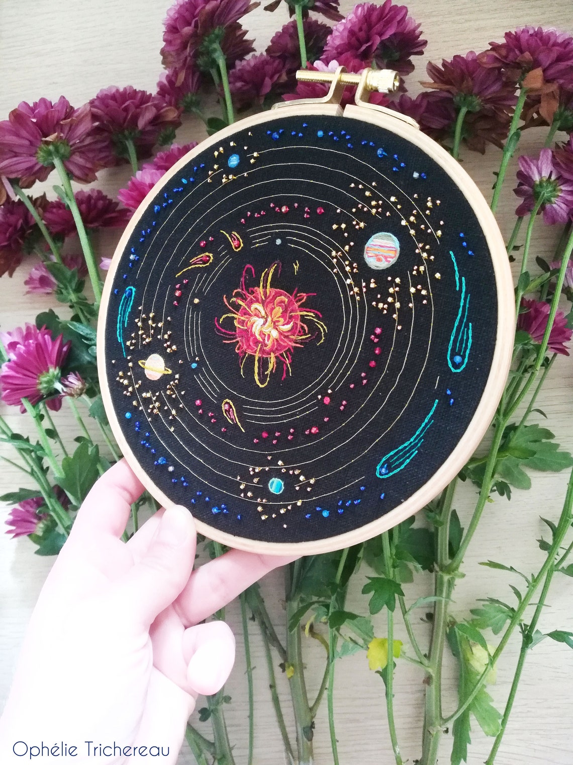 Solar System Hand Embroidery // Solar System Hand Embroidery | Etsy