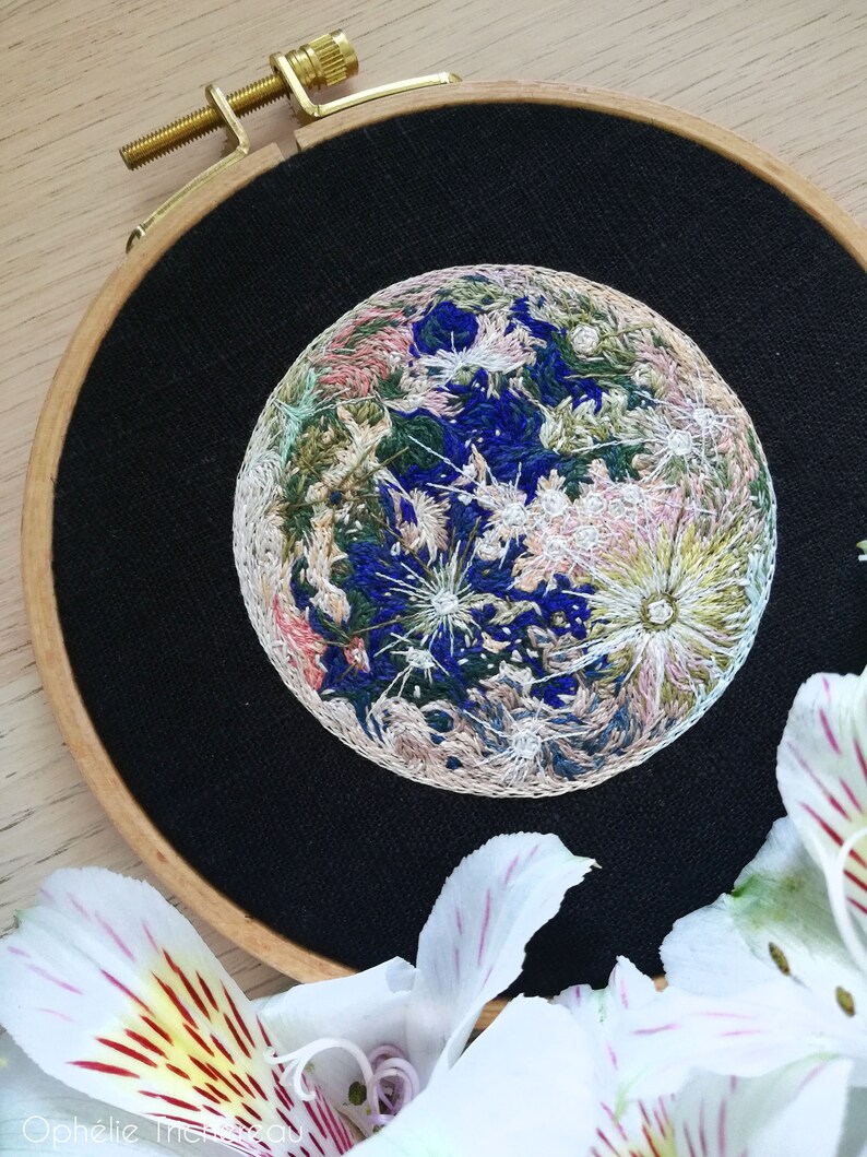 Moon, Hand Embroidery - Etsy