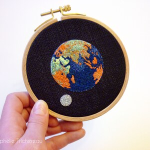 Earth Planet, Hand Embroidery - Etsy