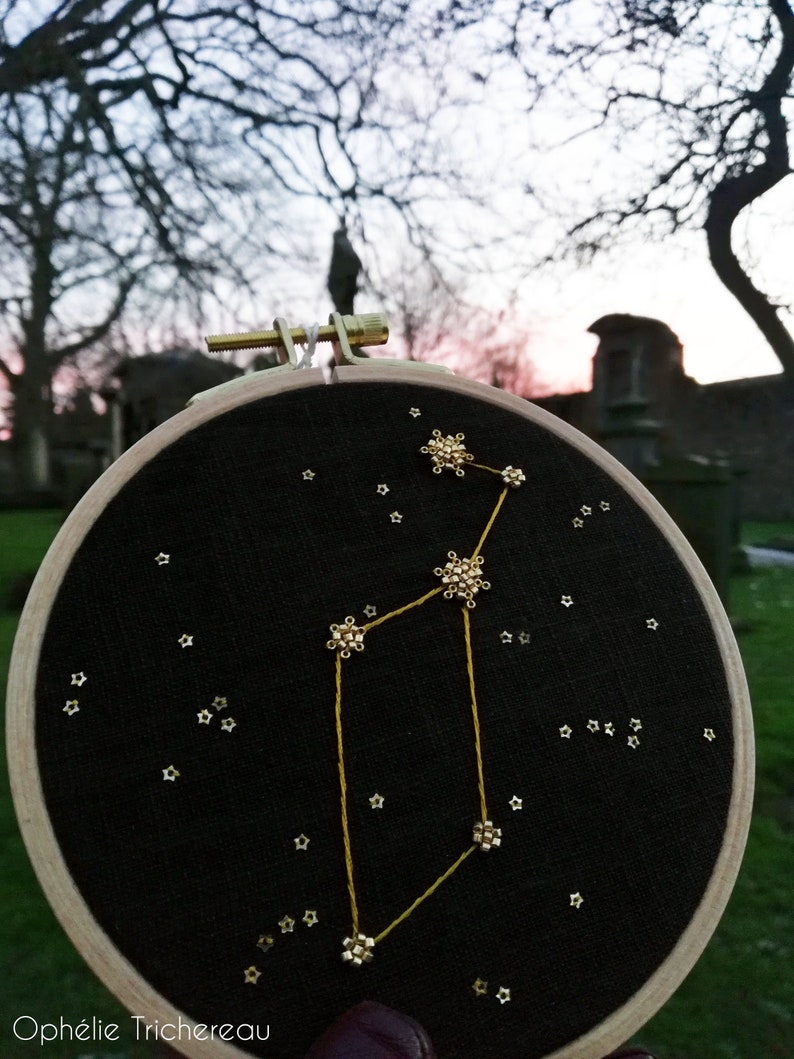 Lyra, Hand Embroidery, Constellation Artwork - Etsy