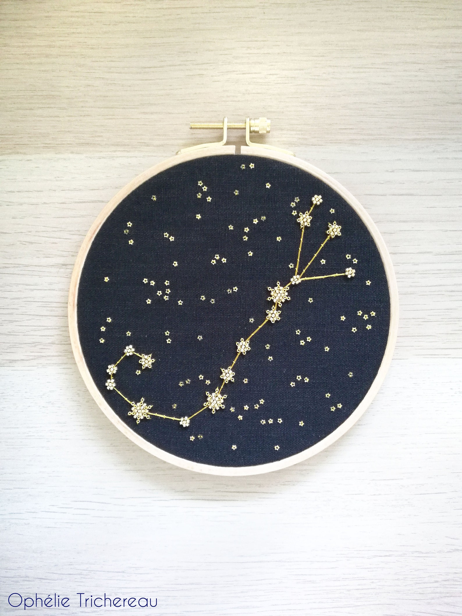Scorpio Hand Embroidery Constellation of the Zodiac Artwork | Etsy