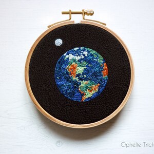 Blue Planet, Earth, Hand Embroidery - Etsy