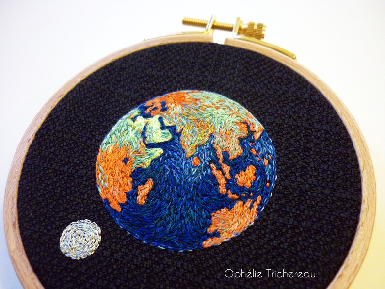 Earth Planet Hand Embroidery - Etsy