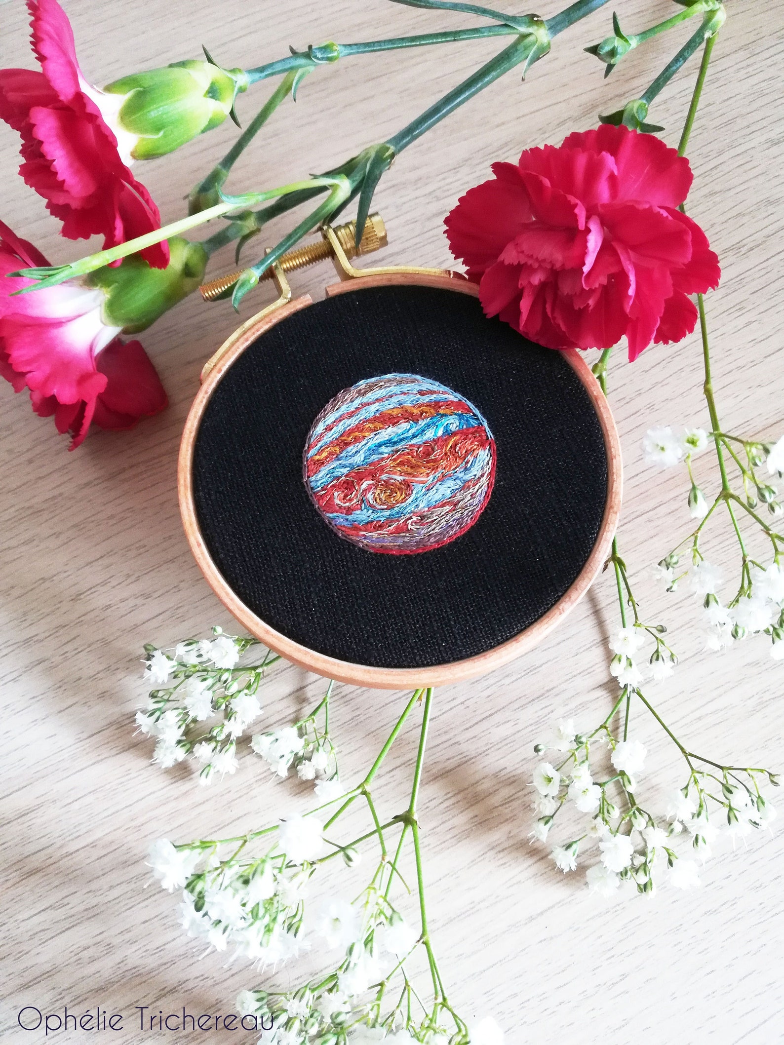 Jupiter, Hand Embroidery, Tiny Planet - Etsy