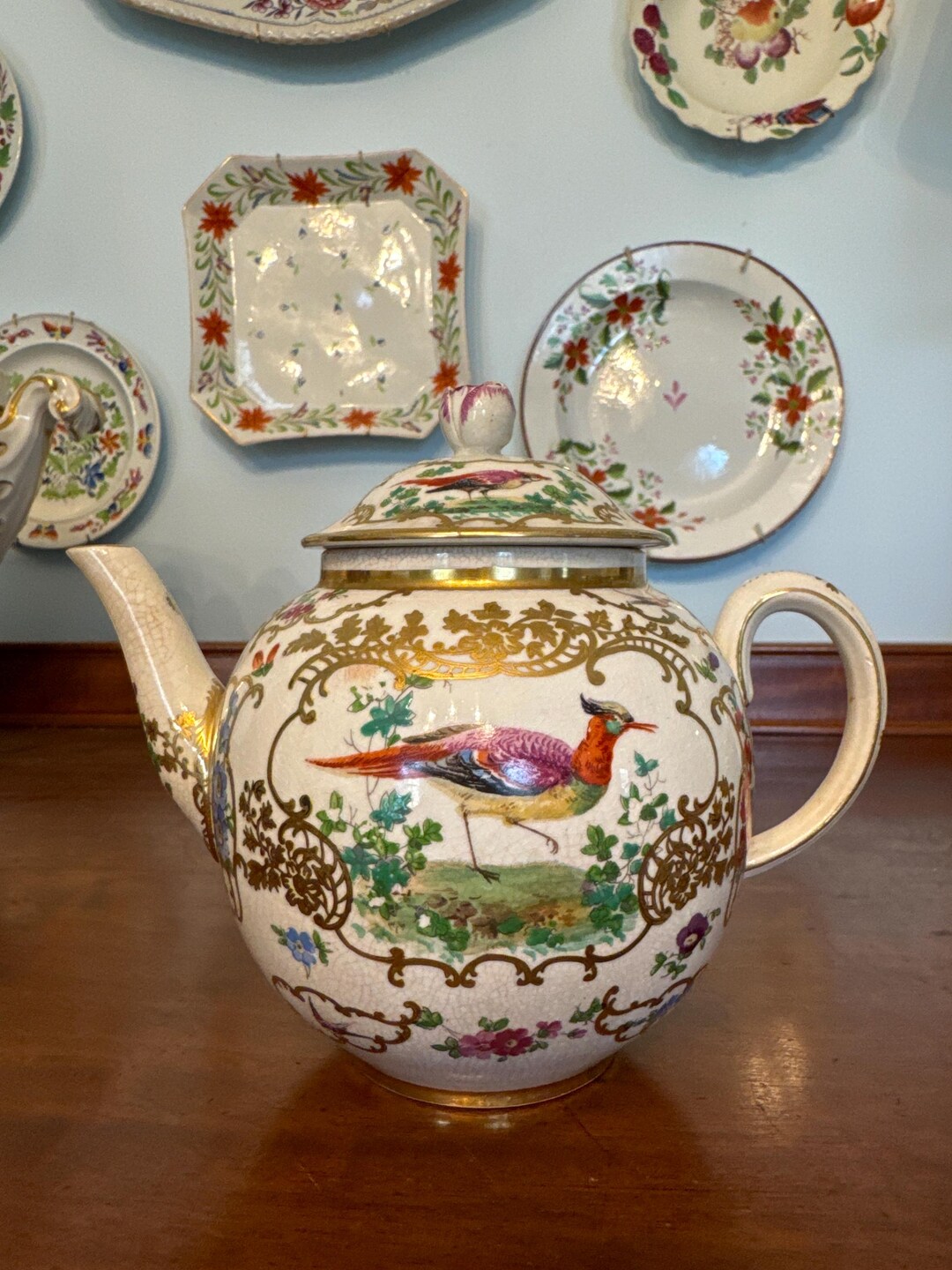 Antique Booths Chelsea Bird Porcelain Teapot - Etsy