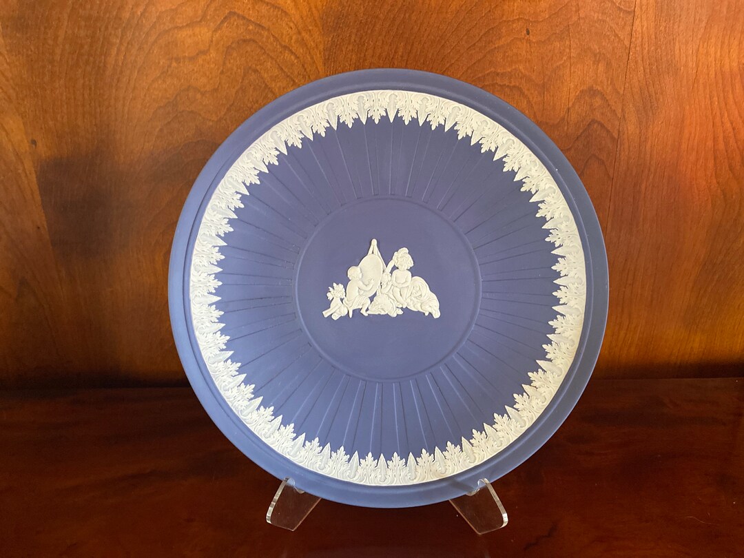 Wedgwood Portland Blue Jasperware Cake Plate - Etsy
