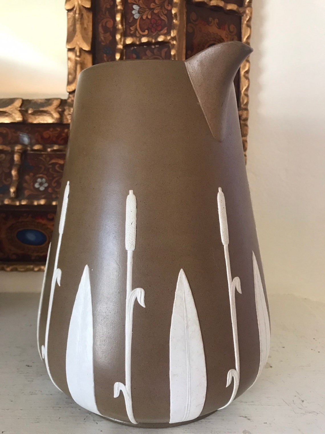 Antique Dudson Stoneware Bulrush Pitcher C 1860 - Etsy